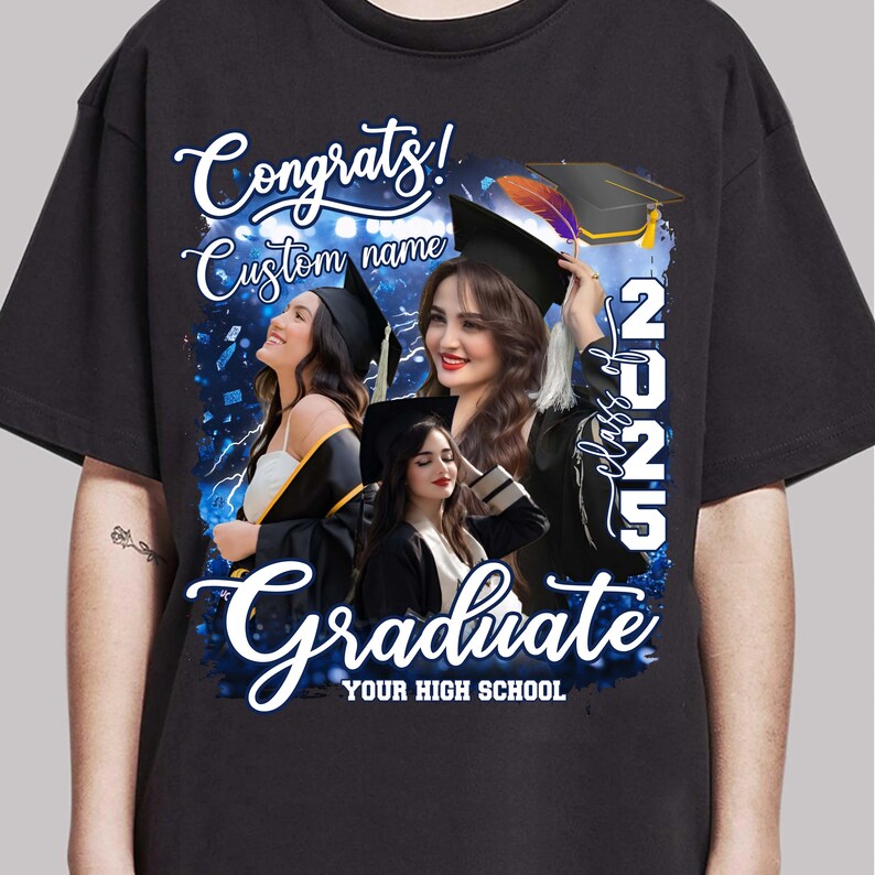 Bootleg Custom Photo Graduation T Shirt Design, Personalized Graduation ...