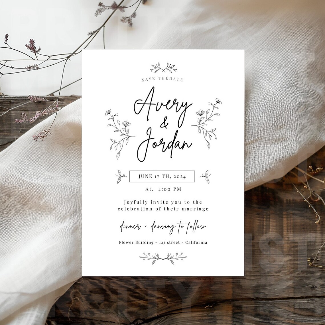 Party Invitation Mockup for Birthday Dinner Invite Mock up PSD Smart ...