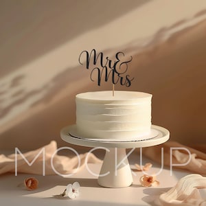 Aesthetic Cake Topper Mockup for Birthday Cake Topper Mockups Wedding ...