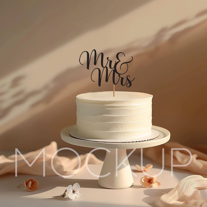 Aesthetic Cake Topper Mockup for Birthday Cake Topper Mockups Wedding ...