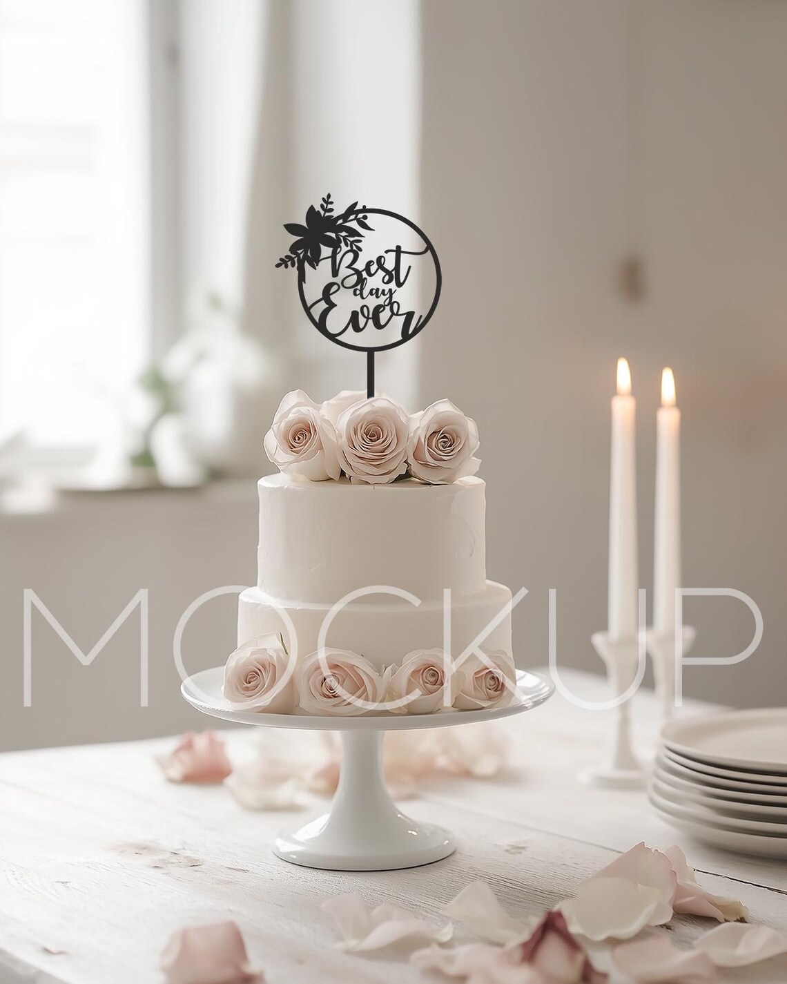 Wedding Cake Topper Mockup Minimalist Cake Topper Mockups Anniversary ...