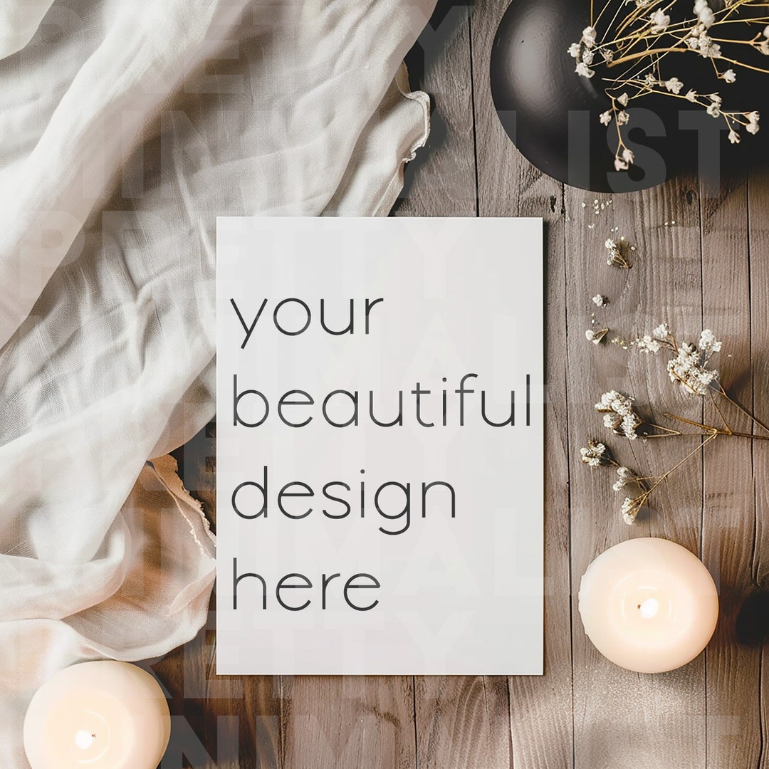 5X7 Invitation Mockup for Party Invite Mock up PSD Smart Object Mockup ...