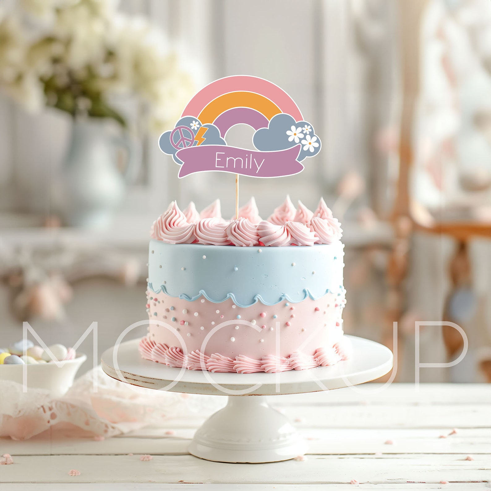 Baby Shower Cake Topper Mockup Gender Reveal Party Cake Topper Mockups ...