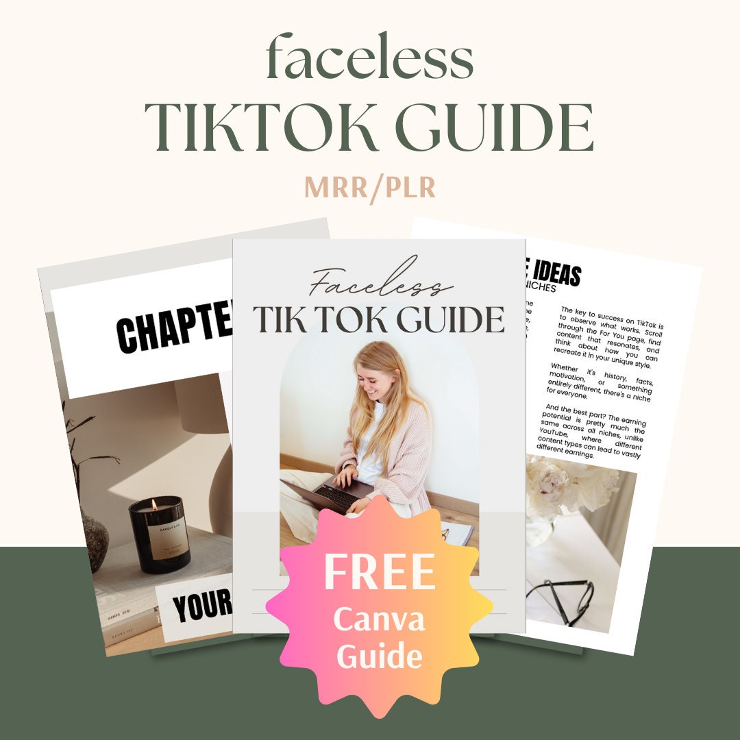 Tiktok Guide Faceless Tiktok Handbook Master Resell Rights MRR/PLR ...