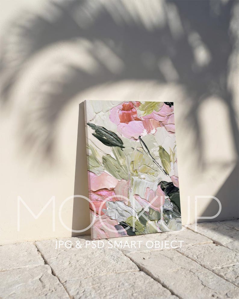 Mockup de tela vertical, mockup de arte de parede na proporção 5:7 ...