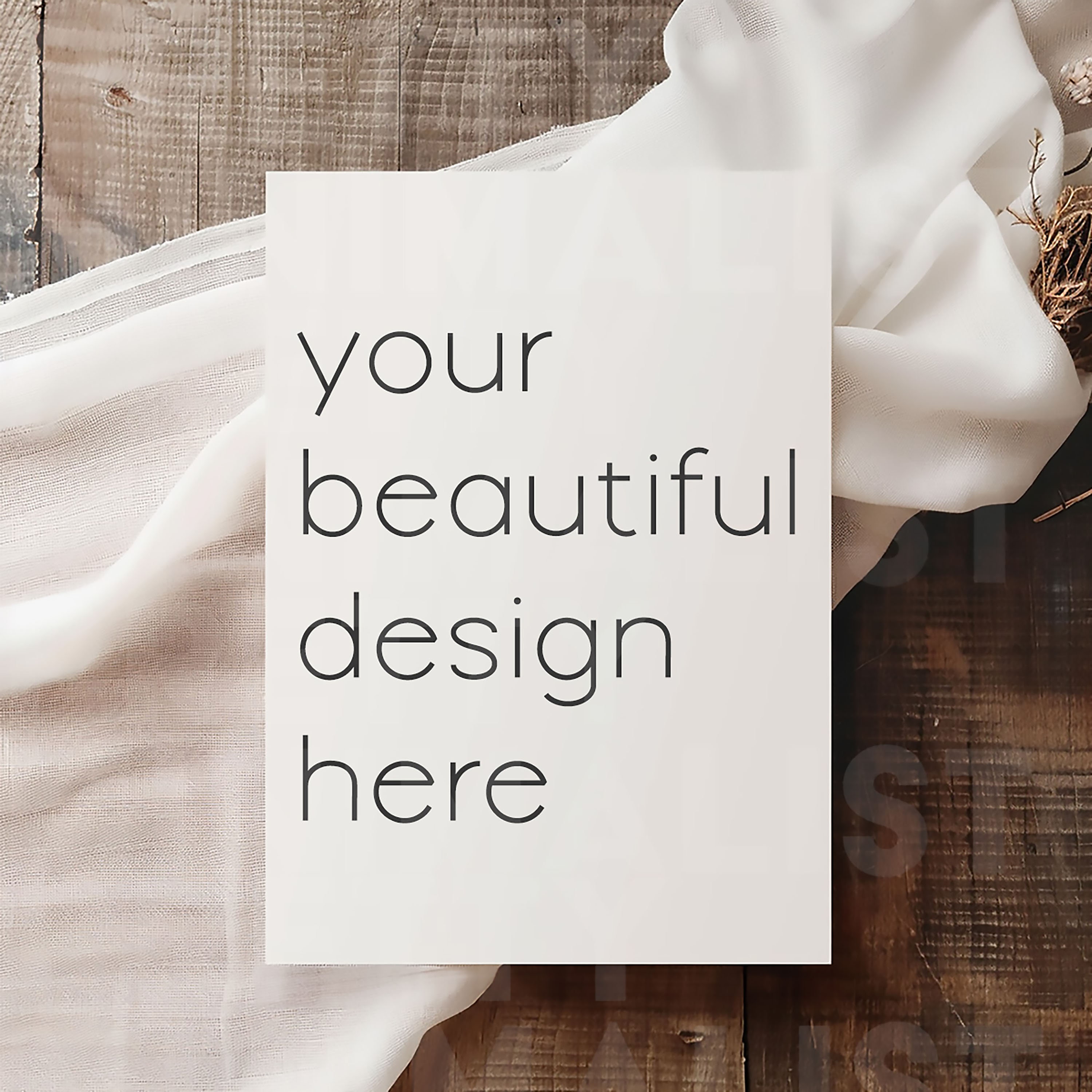 Aesthetic Invitation Mockup Party Invite Mock up PSD Smart Object 5X7 ...