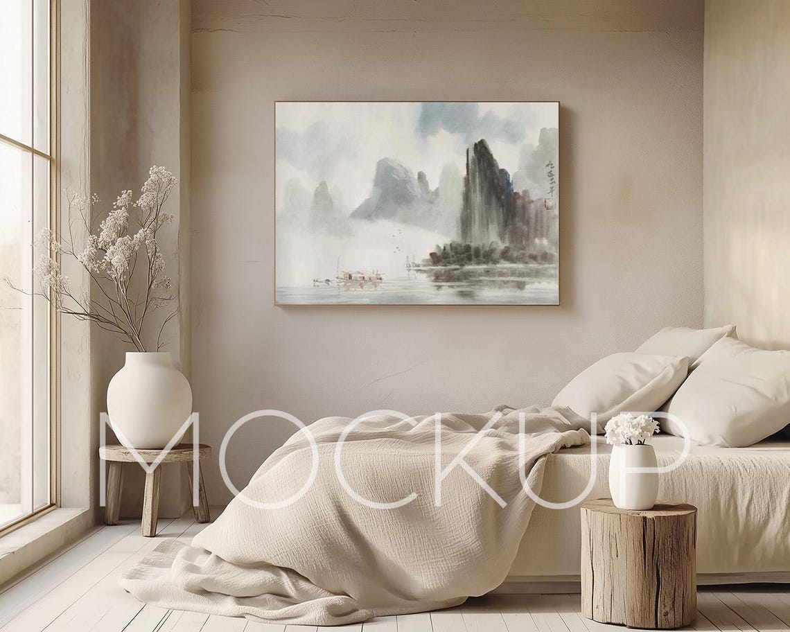 Horizontal Canvas Mockup for Wall Art Mockup 7x5 Canvas Mockup PSD Art ...