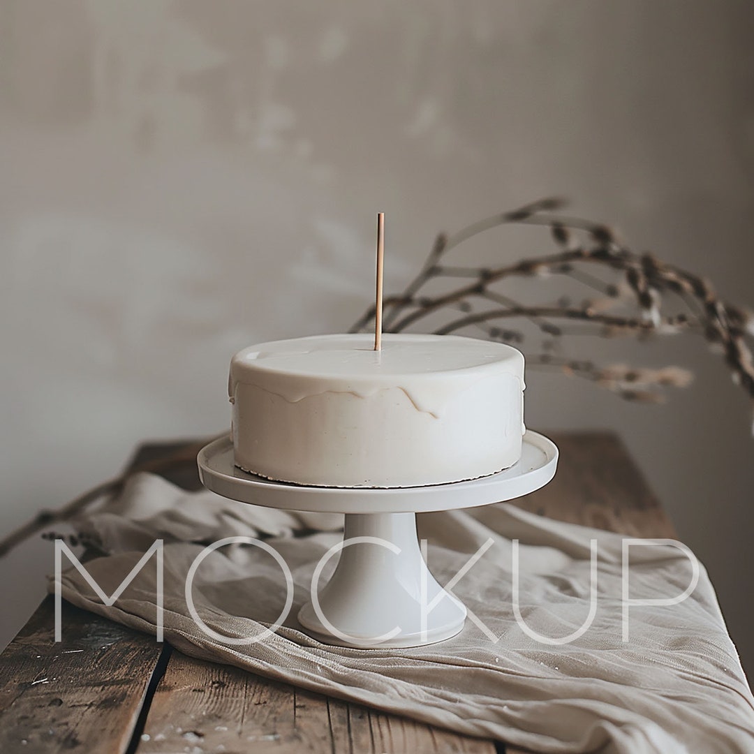 Aesthetic Cake Topper Mockup for Birthday Cake Mock up Canva Cake ...
