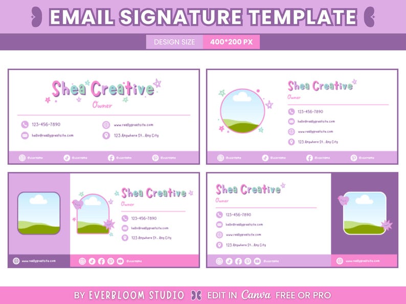 Editable Canva Email Signature Template - DIY Colorful, Fun, Playful ...