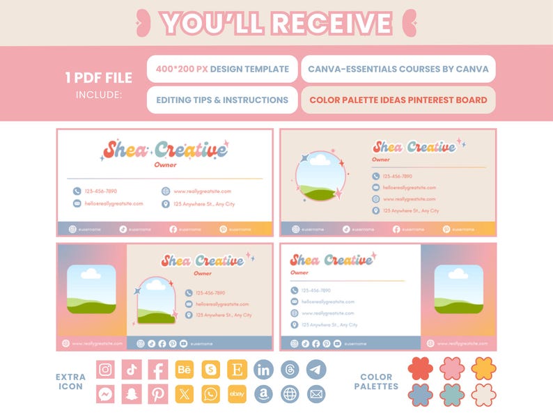 Editable Canva Email Signature Template - DIY Colorful, Fun, Playful ...