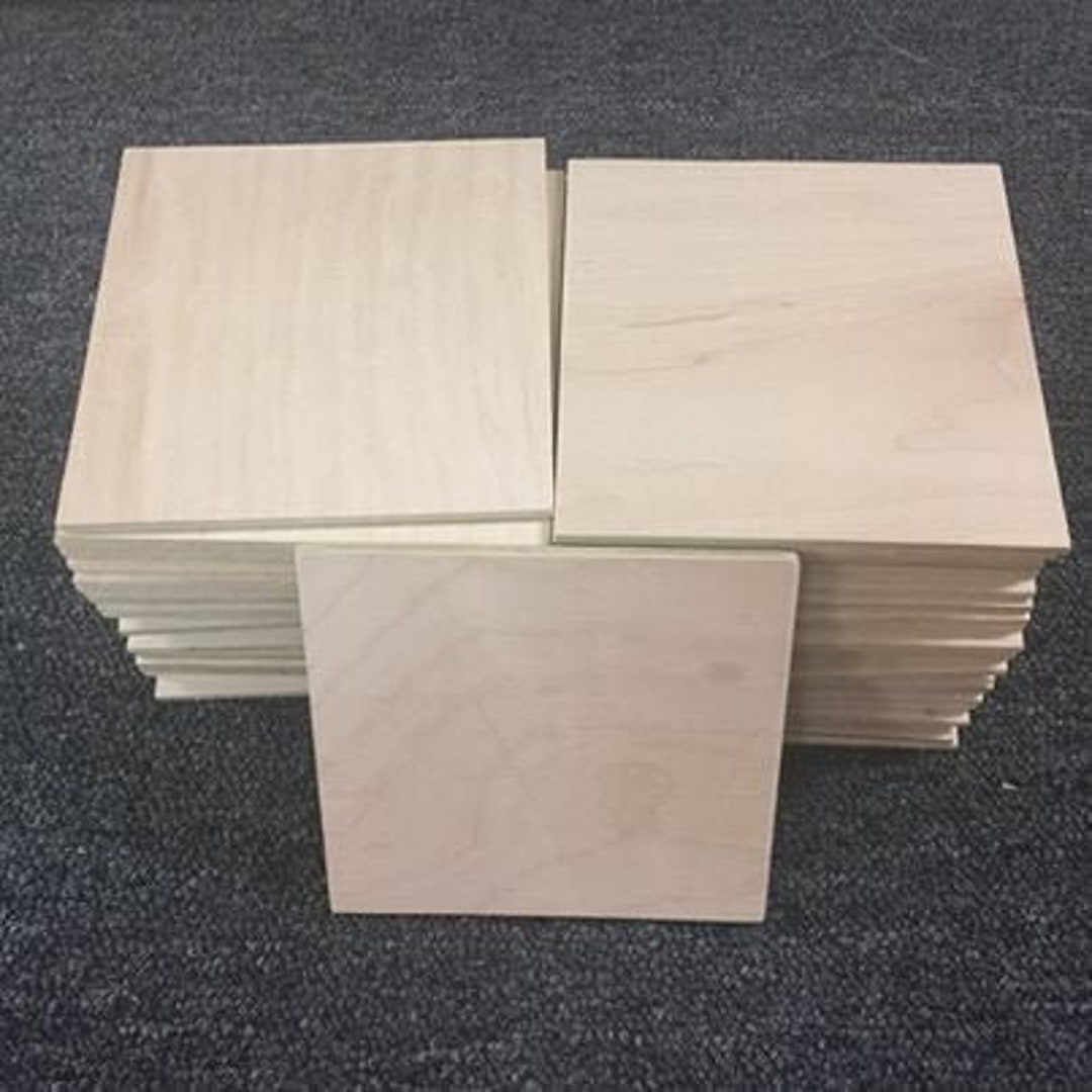 45 Pack of 5"x5"x 1/5" Thick Unfinished Wood Squares, Sign Blanks, Door ...