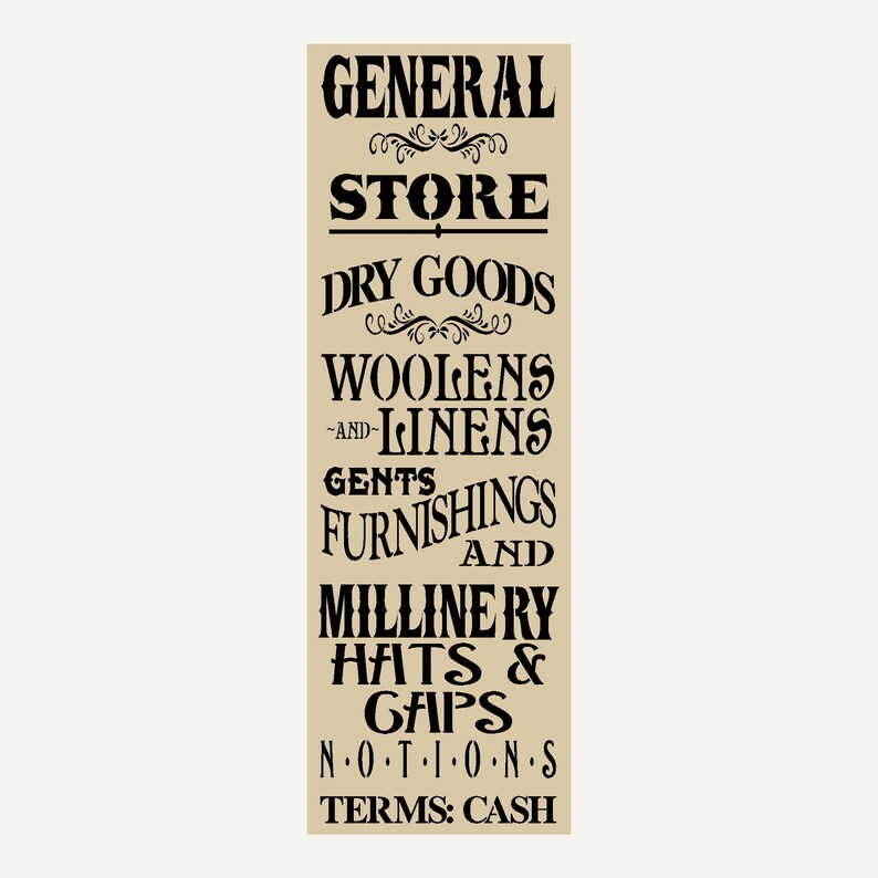General Store Dry Good Reusable STENCIL Painting Template - Etsy