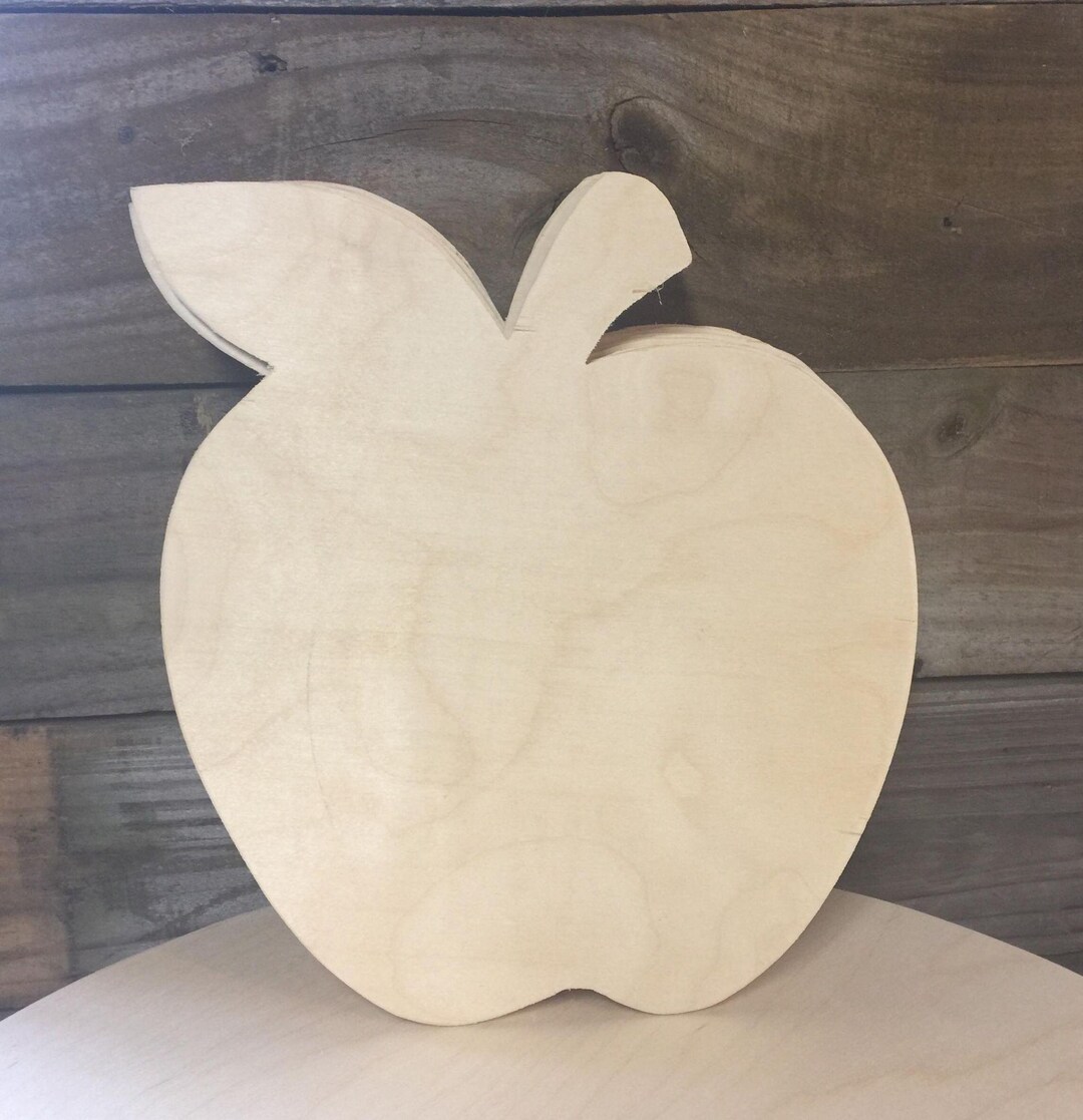 20 Pk of 18"x 1/5" Thick Pointy Unfinished Wood Apple Sign Blank Door ...