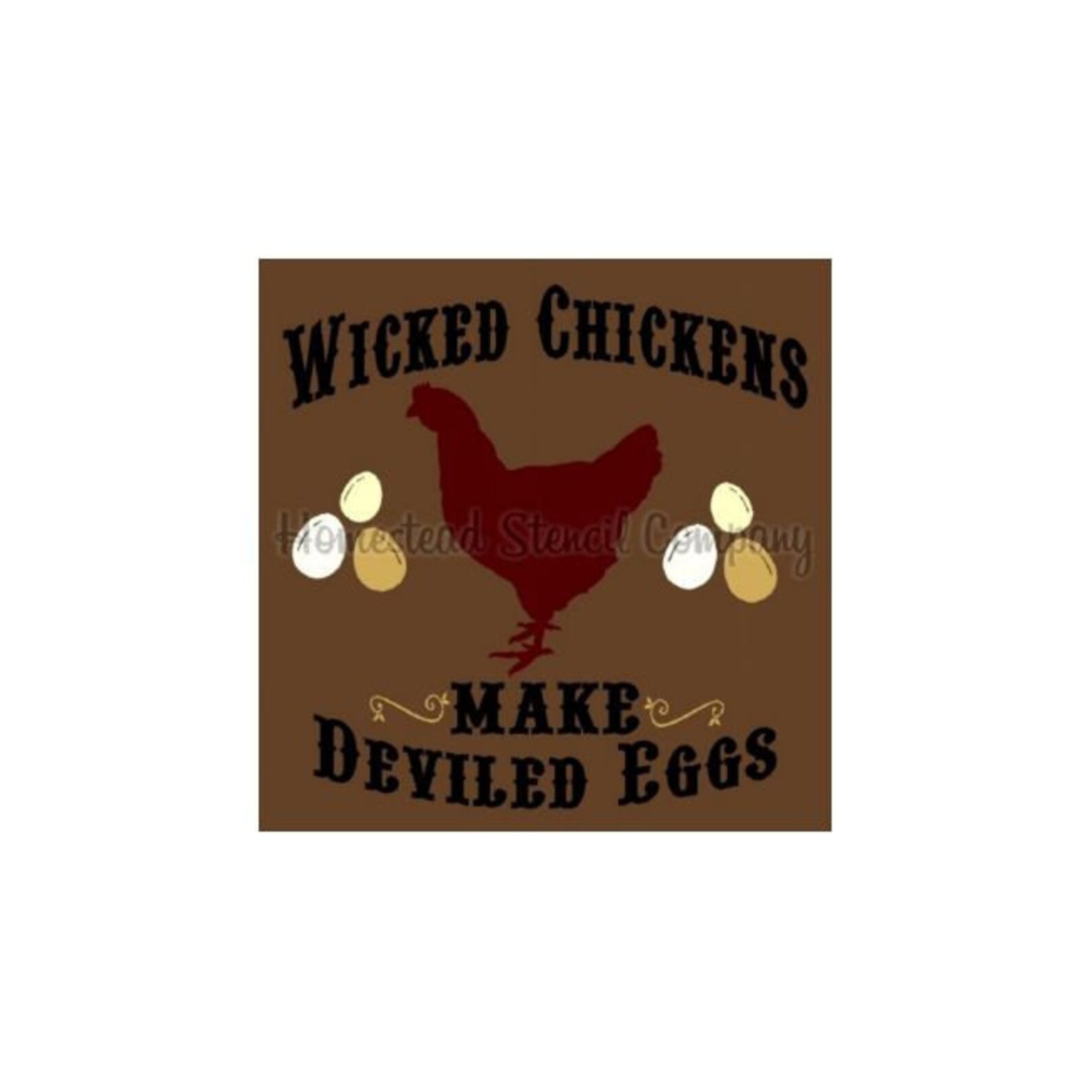 STENCIL, 6223 U, 12"x12", Wicked Chickens Make Deviled Eggs, Painting ...
