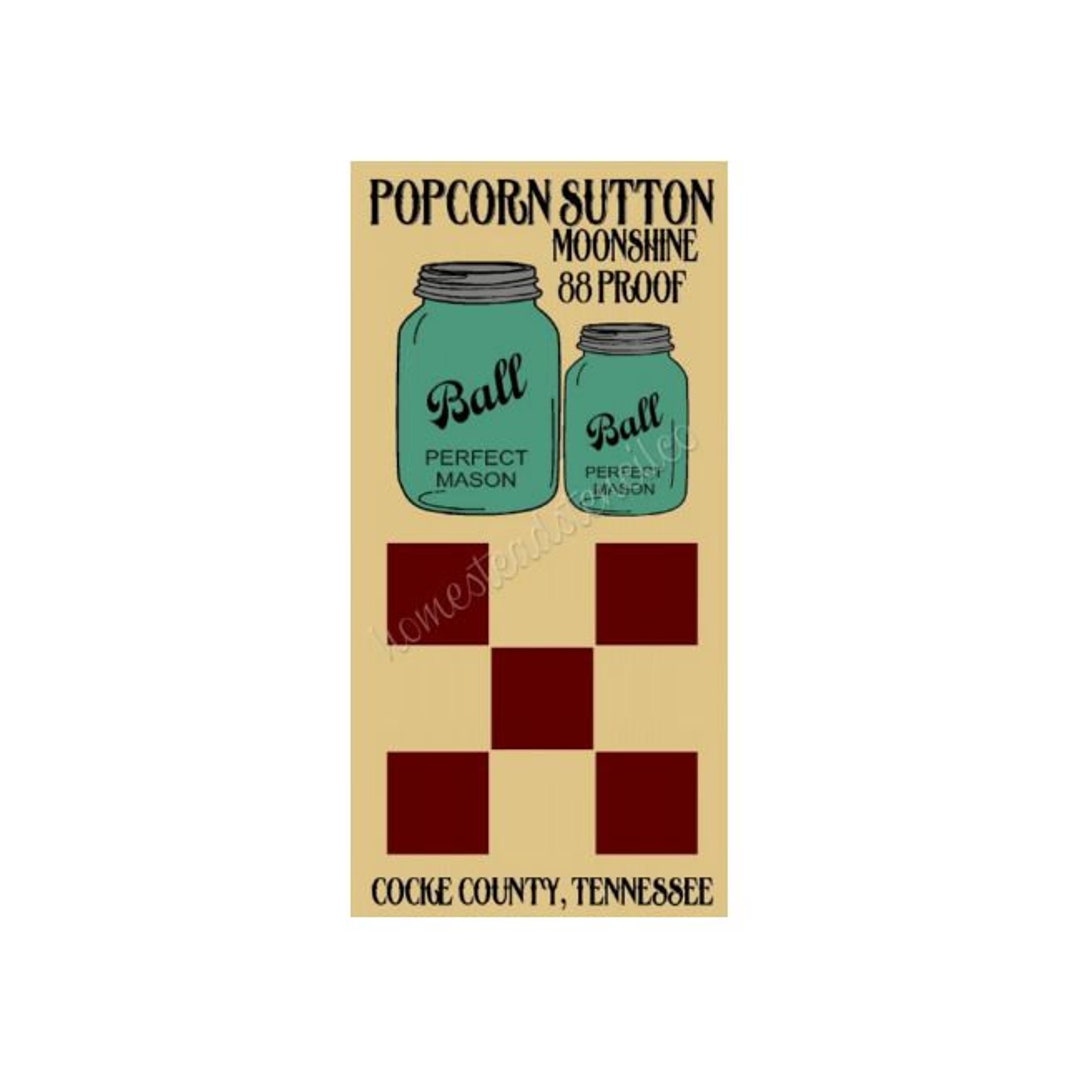 STENCIL 6376 N 12x24 Popcorn Sutton Mason Jar - Etsy