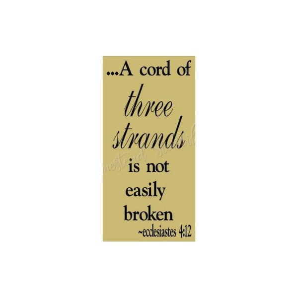 A Cord of Three Strands Sign - Etsy
