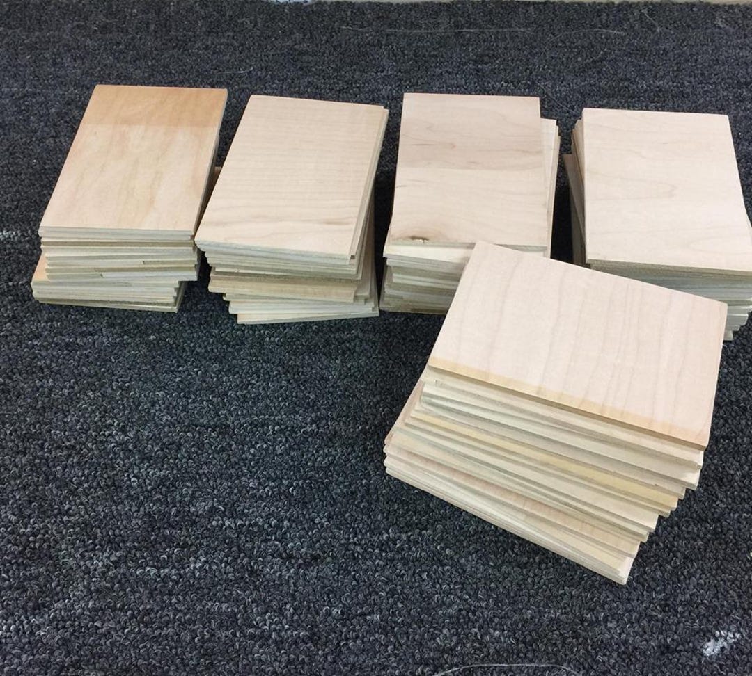 40 Pack Wood Rectangles 4"x6"x 1/5" Thick Unfinished Wood Blank Shape ...