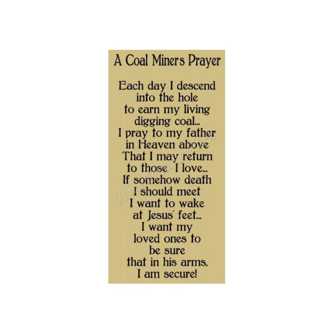 STENCIL, 6182 J, 11"x20", A Coal Miners Prayer, Painting Template ...