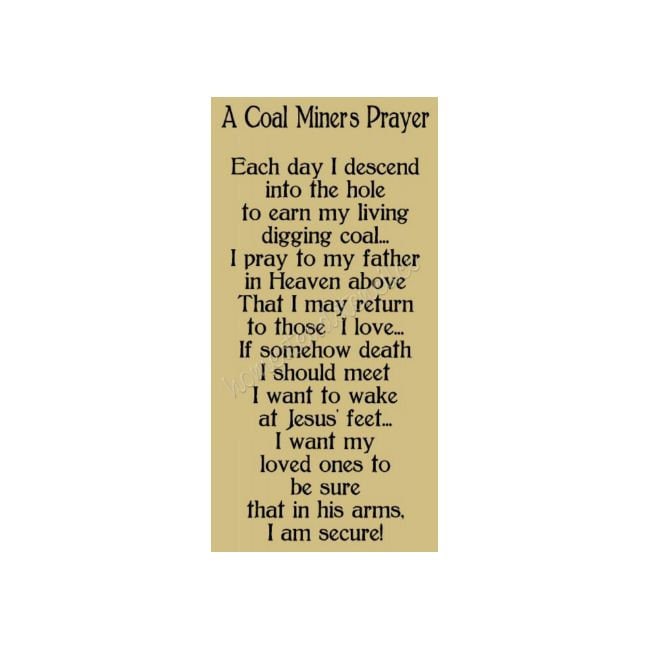 STENCIL 6182 J 11x20 A Coal Miners Prayer | Etsy