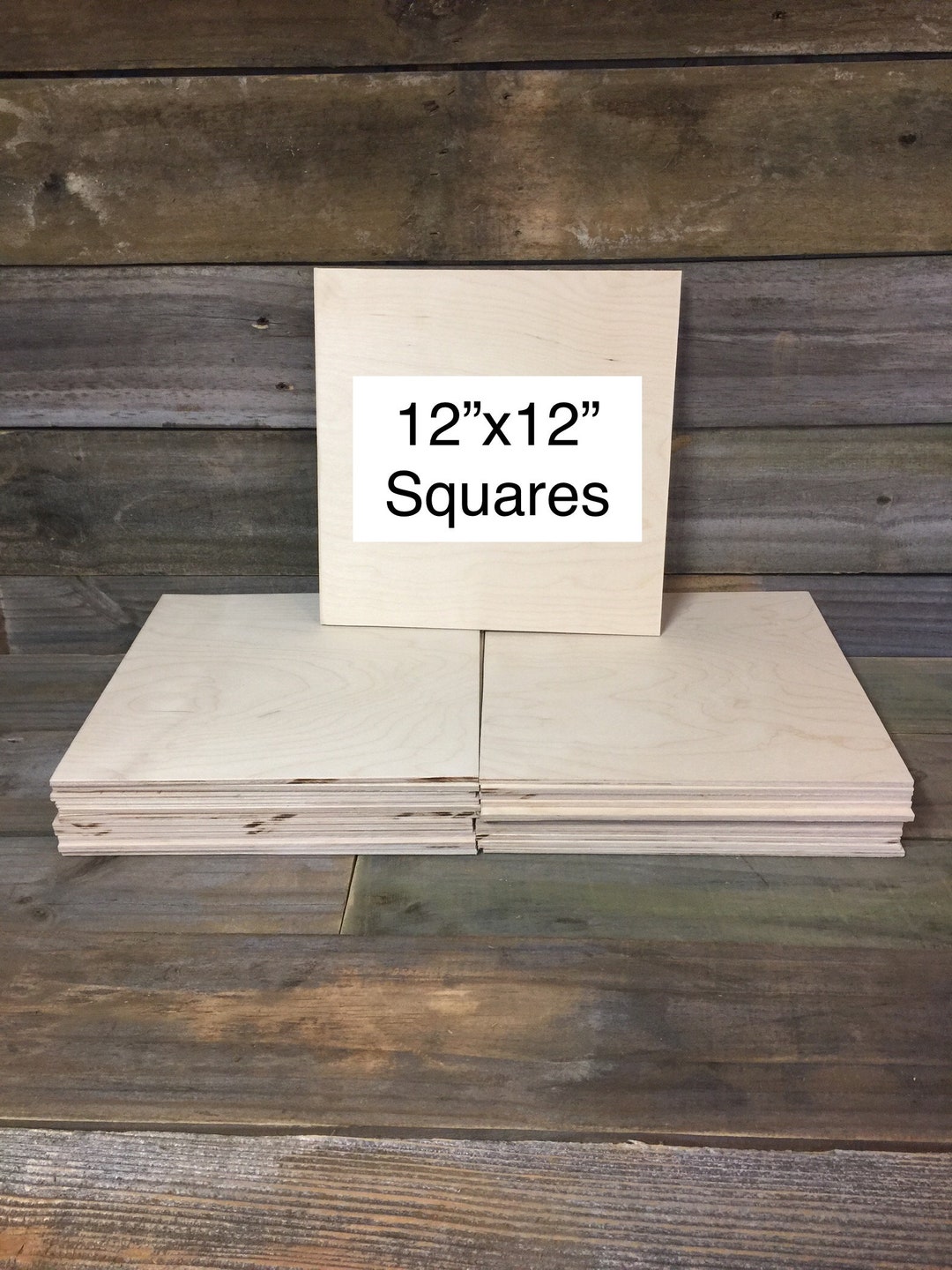 20 Pack of Wood Squares 12x12x 1/4 5.2mm Thick Actual Unfinished Wooden ...