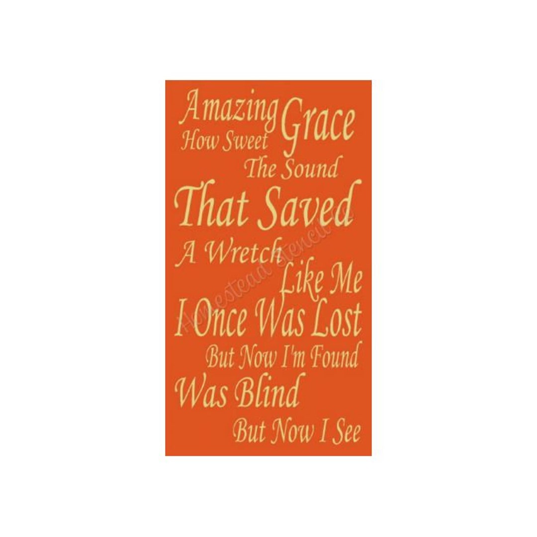 STENCIL, 7021 J, 11"x20", Amazing Grace, Reusable Stencil, Painting ...