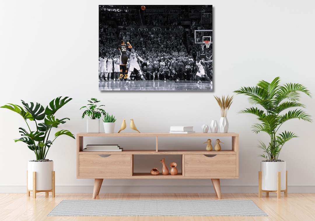 Black and White Stephen Curry Canvas Wall Art, Steph Curry Poster ...