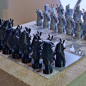 SAMURAI CHESS SET Incl. 3D Print Figure Stl Files and Game Board Png ...