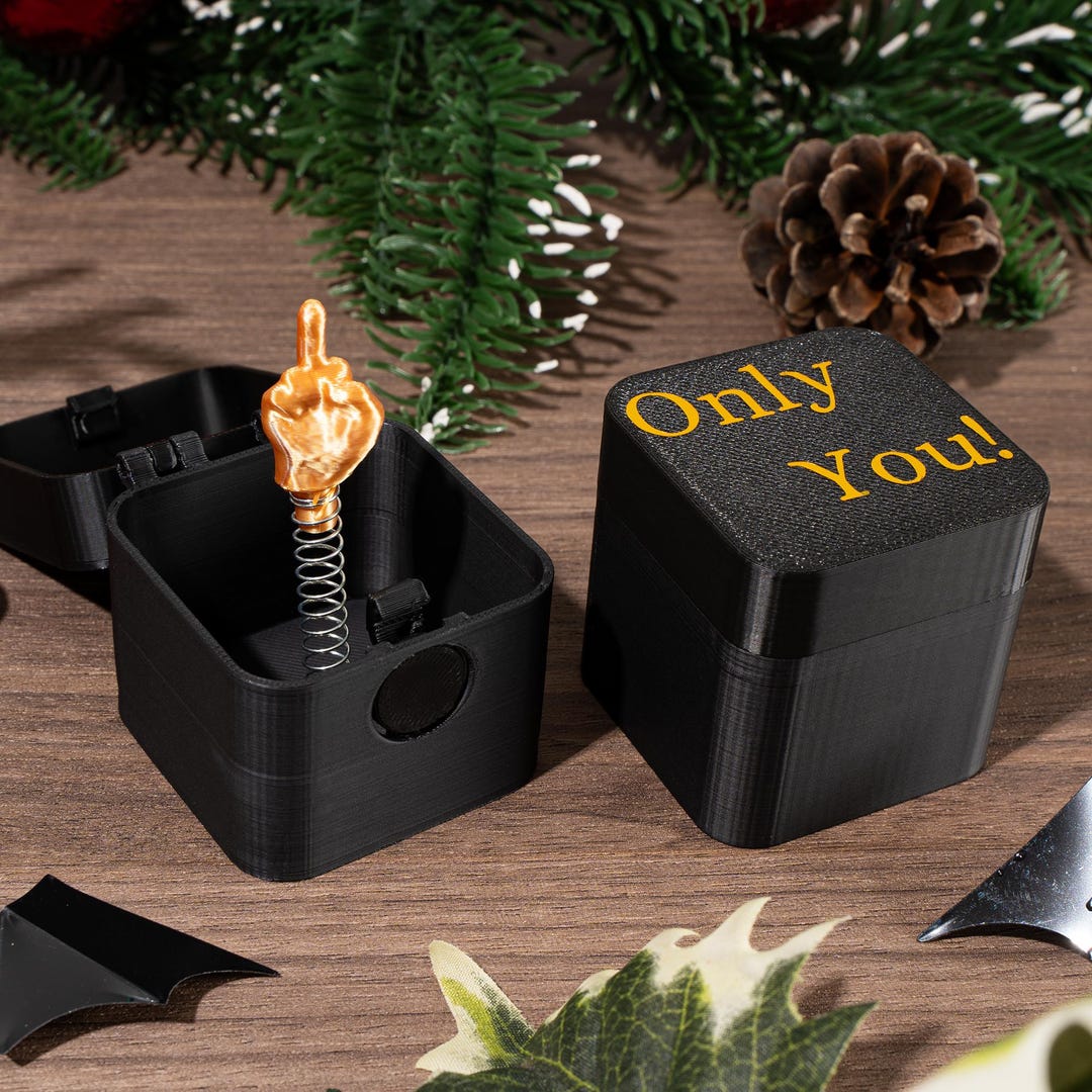 Personalized Middle Finger Box, Mischief Pops the Finger, Customized ...