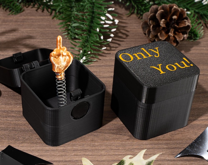 Personalized Middle Finger Box, Mischief Pops the Finger, Customized ...