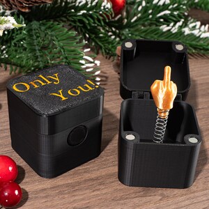 Personalized Middle Finger Box, Mischief Pops the Finger, Customized ...