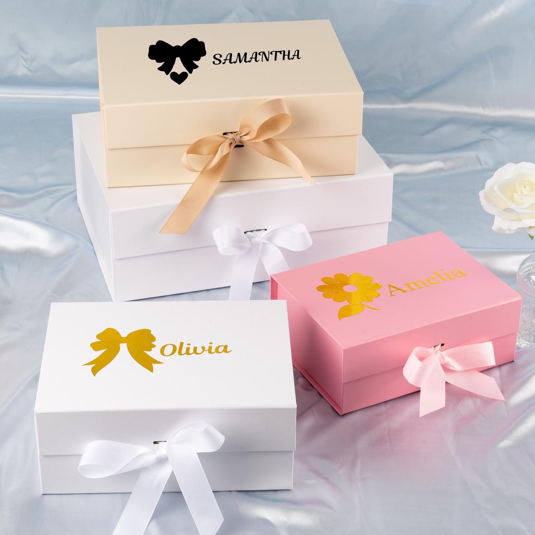 Personalized Bridesmaid Gift Box, Custom Birthday Gift Box With Name ...