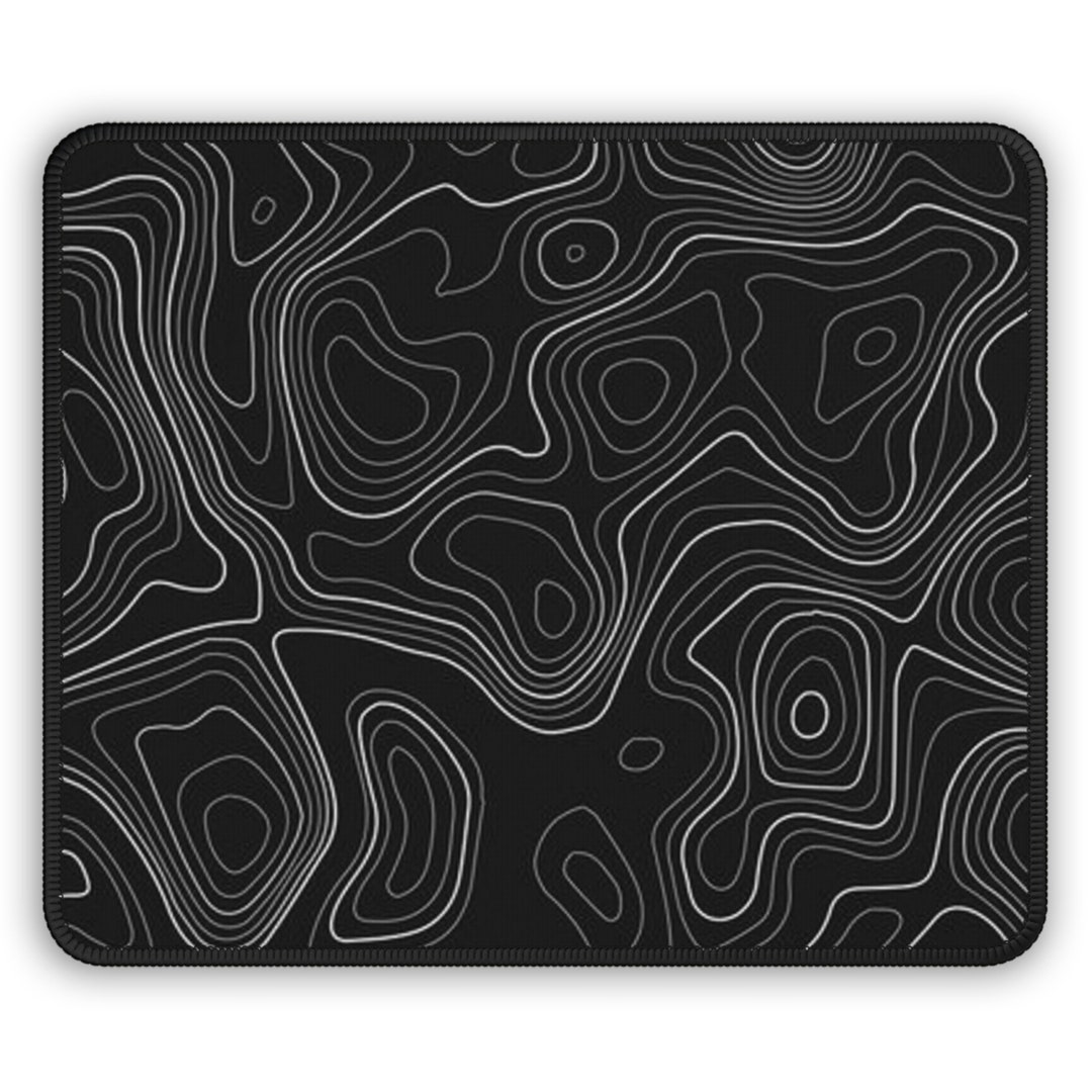 Black Topographic Gaming Mouse Pad - Etsy