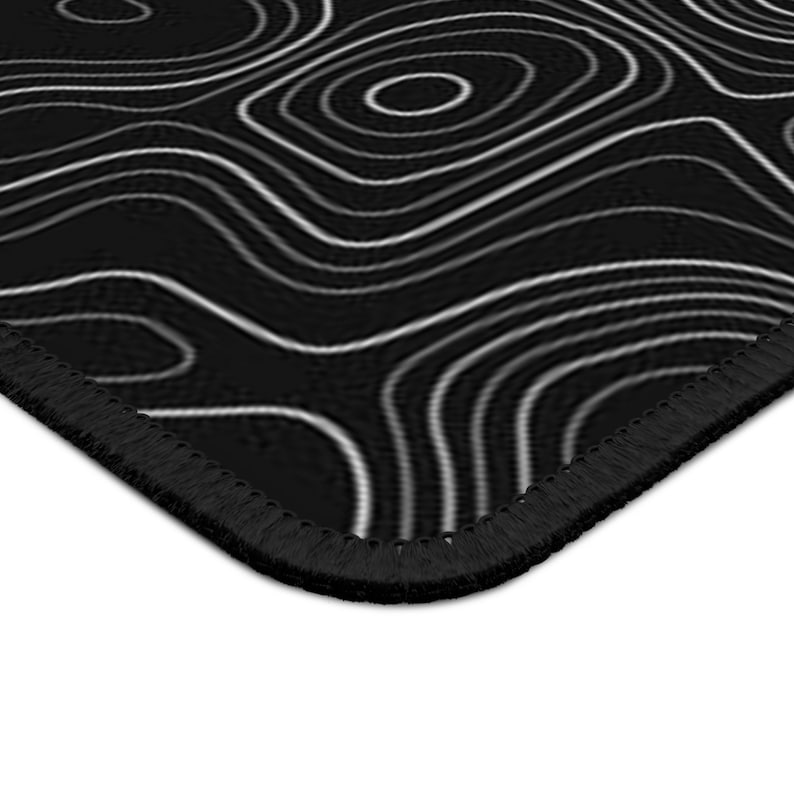 Black Topographic Gaming Mouse Pad - Etsy