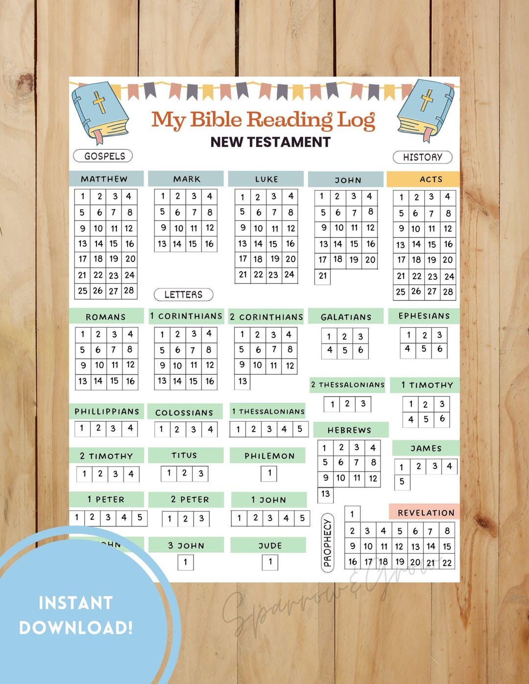 Bible Reading Tracker Kids, Daily Bible Study Planner, Christian ...