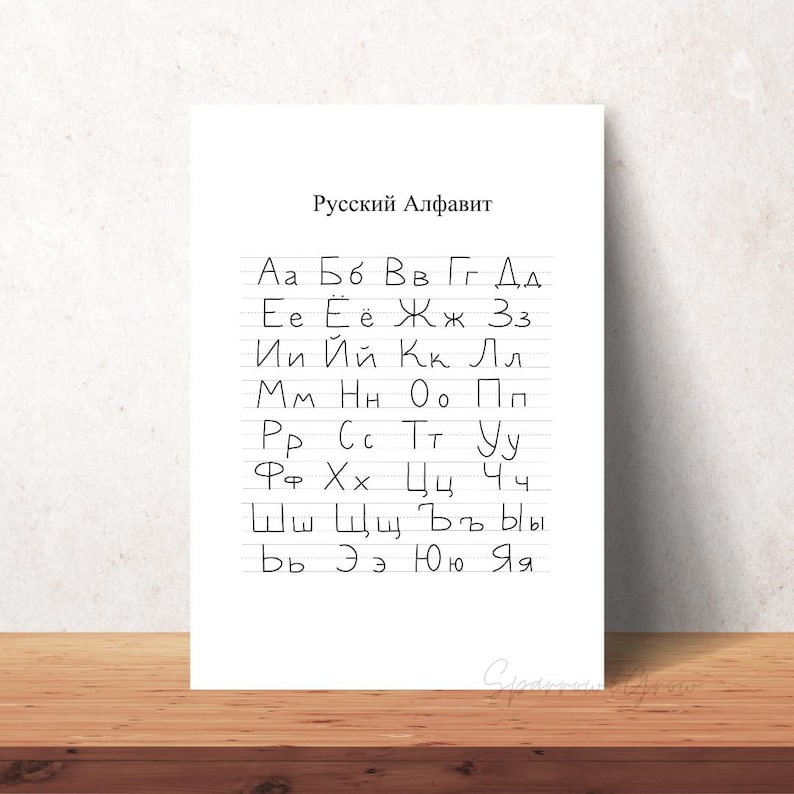 Russian Alphabet Poster, ABC Slav, Learn Russian, Russian Handwriting ...