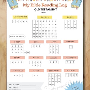 Bible Reading Tracker Kids, Daily Bible Study Planner, Christian ...