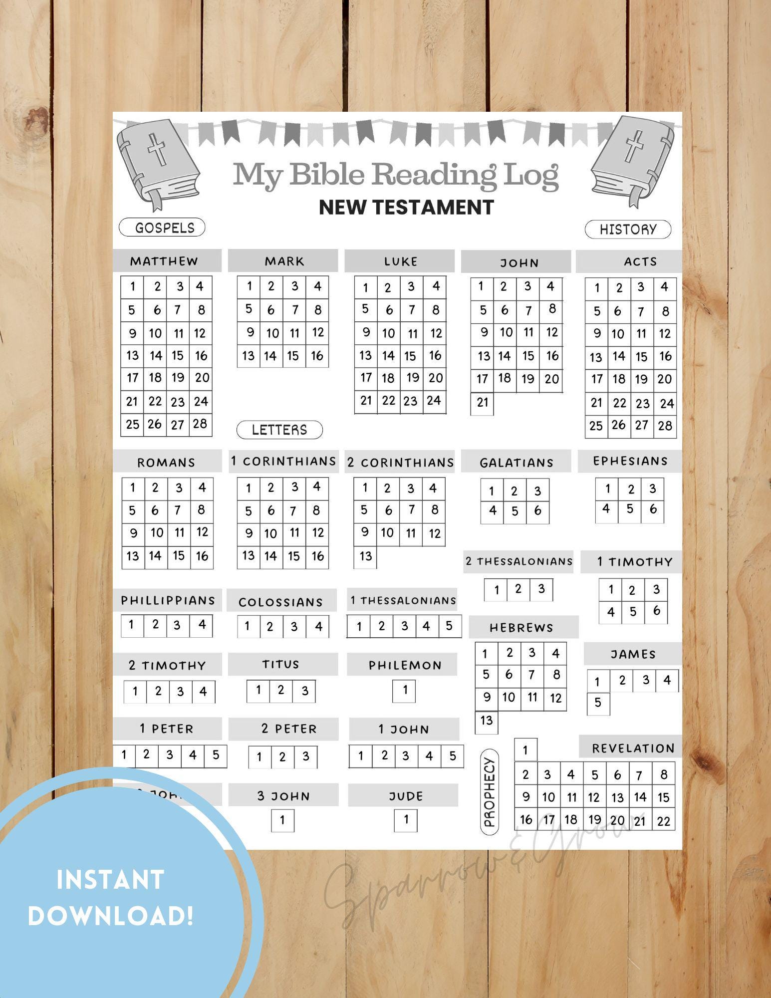 Bible Reading Tracker Kids, Daily Bible Study Planner, Christian ...