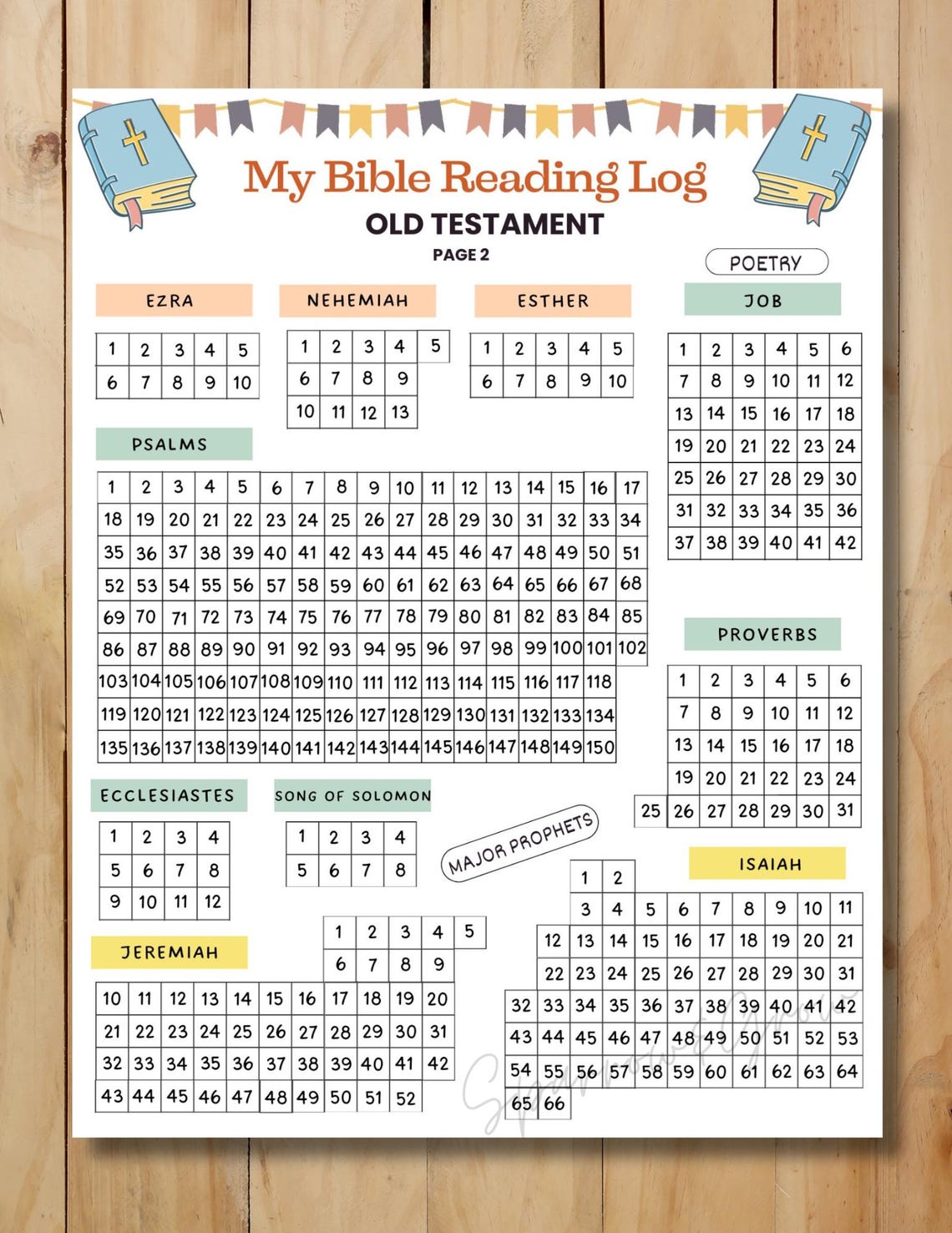 Bible Reading Tracker Kids, Daily Bible Study Planner, Christian ...