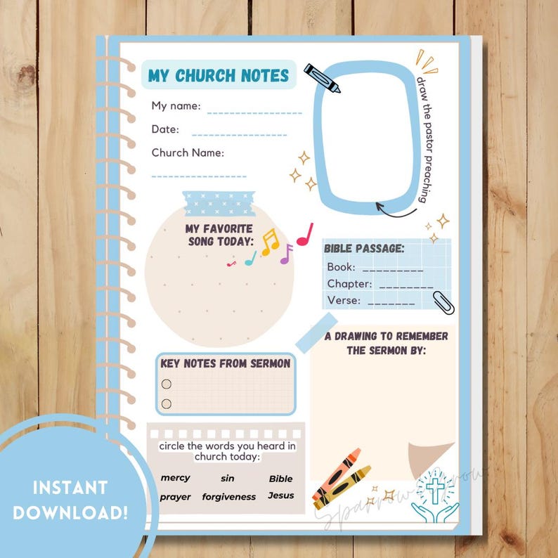 Sermon Notes for Kids | Church Sermon Notes Printable - Etsy