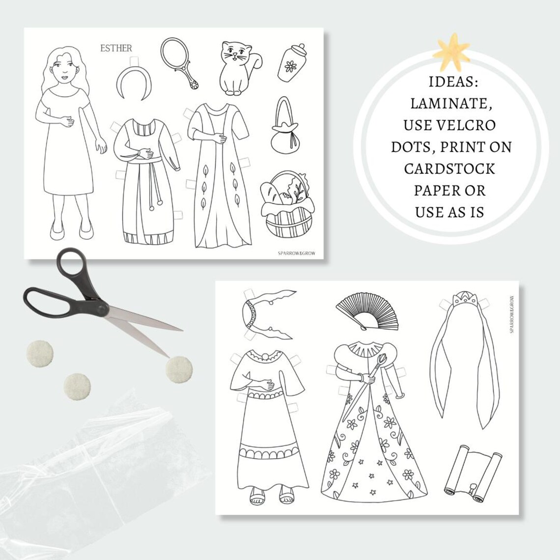 Paper Dolls Printable, Paper Cut Out Printable Dolls Craft, Bible Paper ...