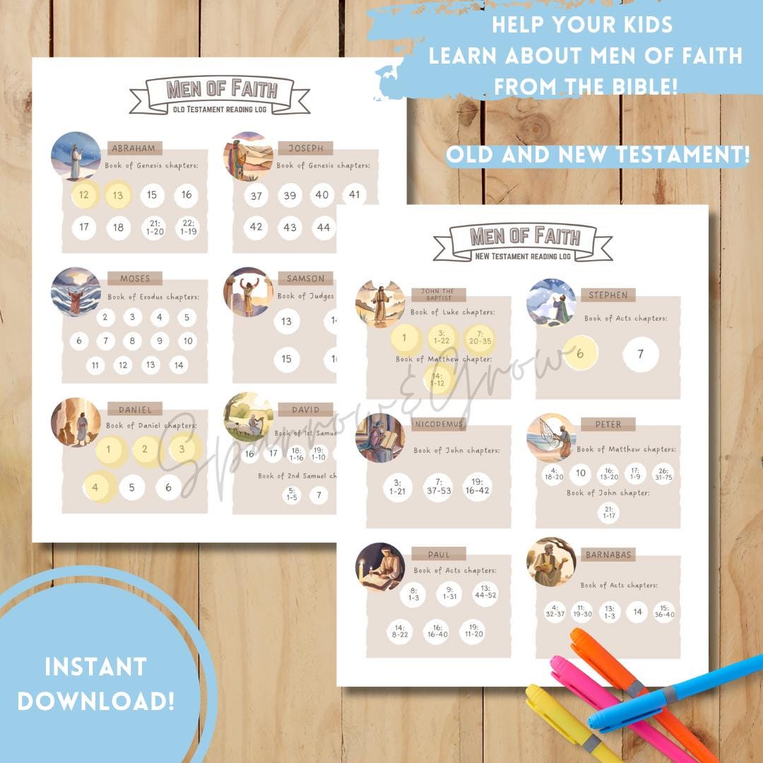 Bible Reading Tracker Kids, Daily Bible Study Planner, Christian ...
