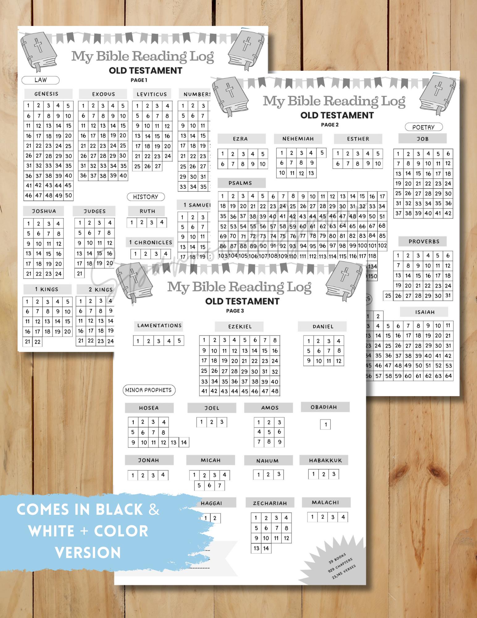 Bible Reading Tracker Kids, Daily Bible Study Planner, Christian ...