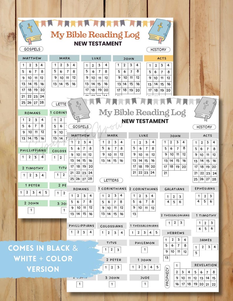 Bible Reading Tracker Kids, Daily Bible Study Planner, Christian ...