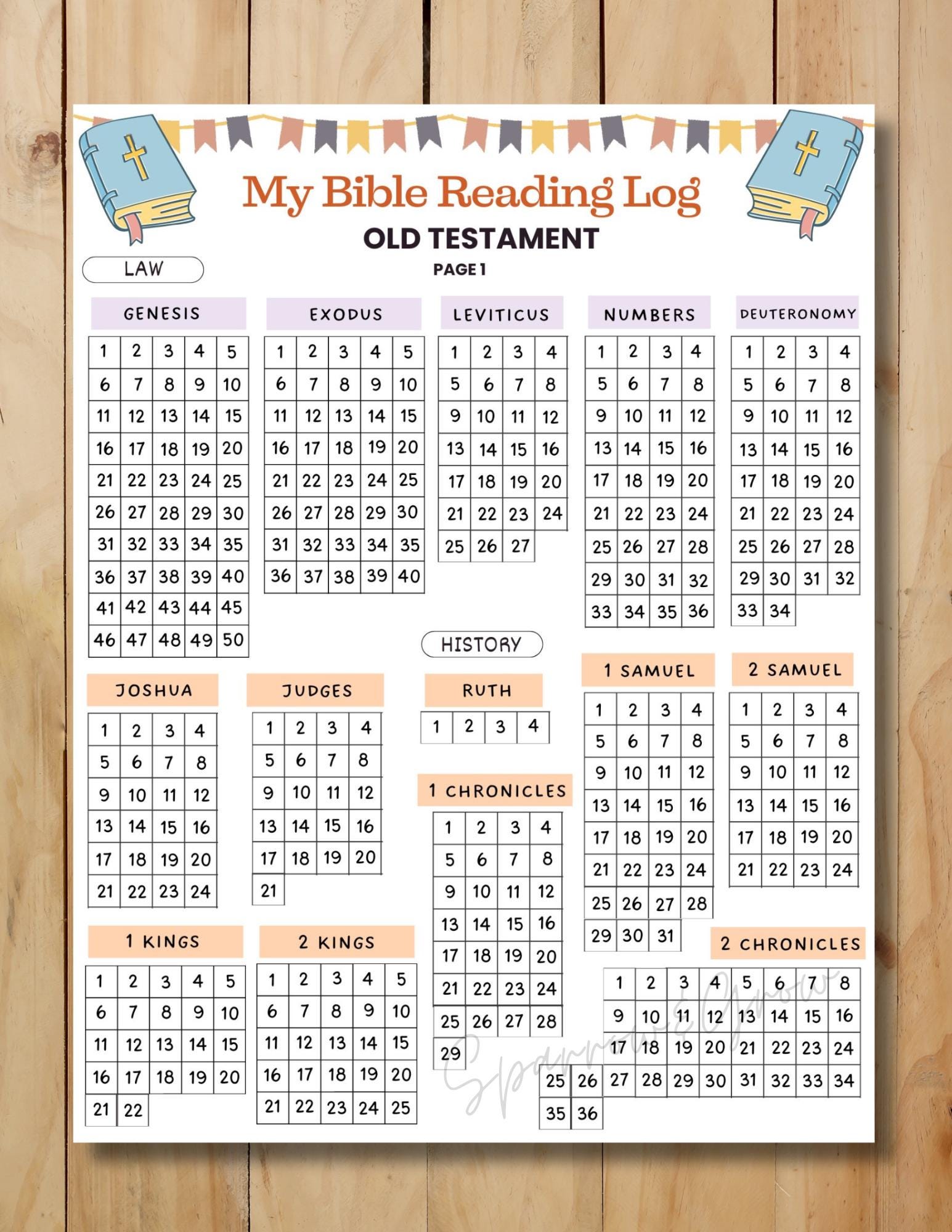 Bible Reading Tracker Kids, Daily Bible Study Planner, Christian ...