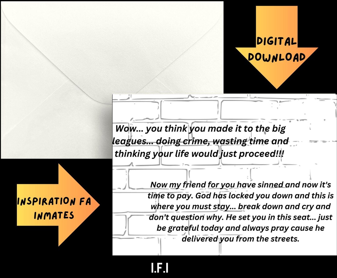 Digital Inspirational Greeting Card for Inmates delivered Instant ...