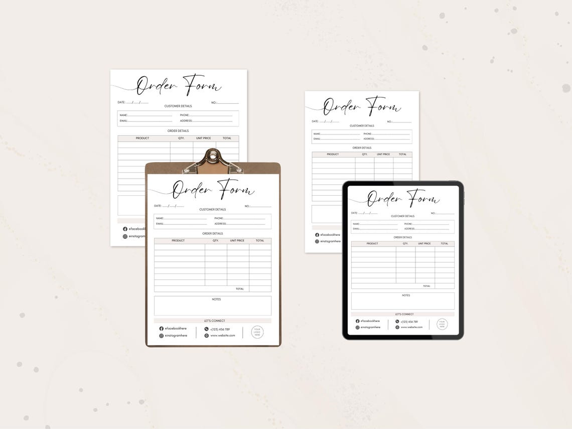 Order Form Template | Small Business | Bakery Business Forms | Editable ...