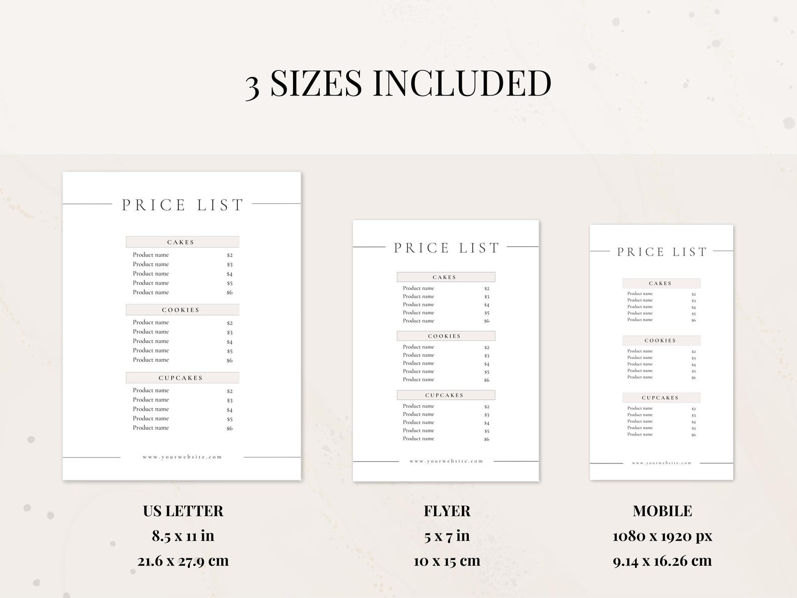 Price List Template | Editable Price List for Small Business | Bakery ...