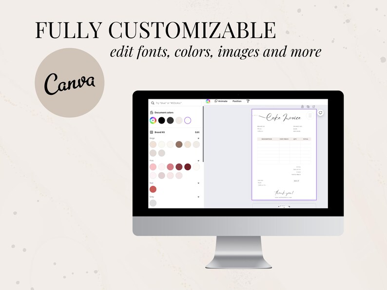 Cake Invoice Template for Bakery Business | Editable Invoice Form ...