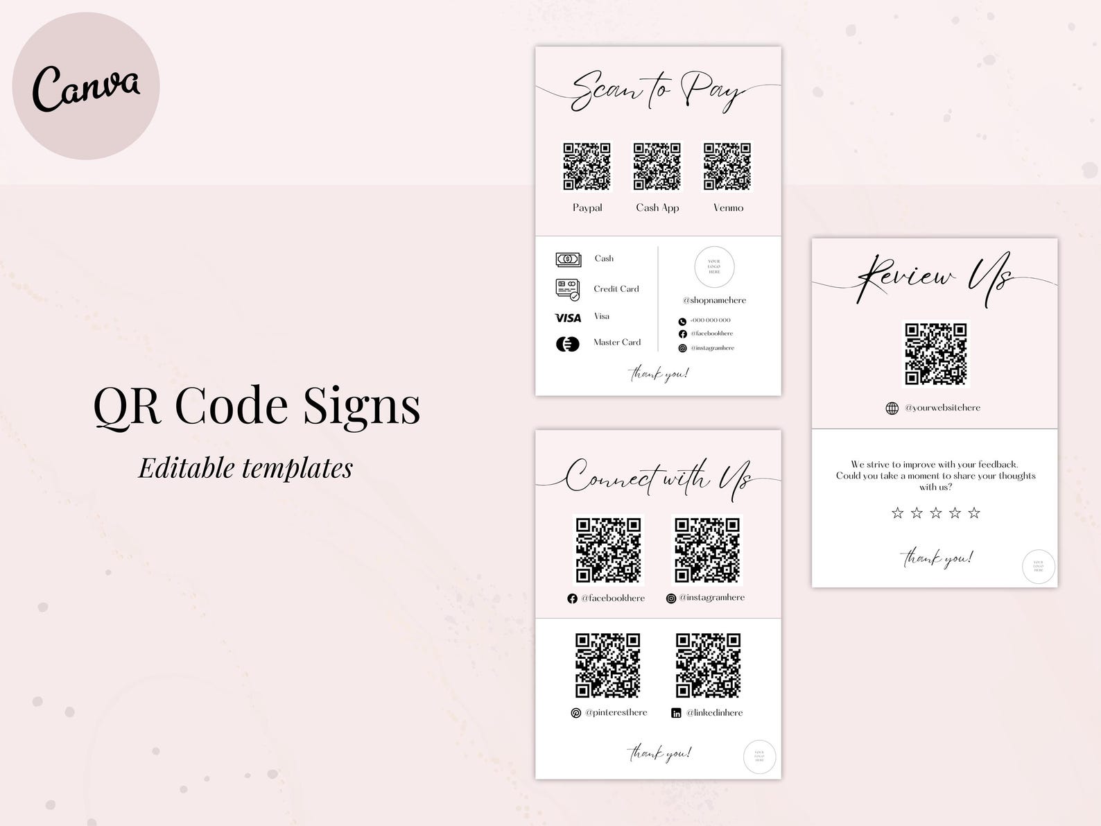 Scan to Pay Template | QR Code Sign | Payment Sign | Connect With Us ...