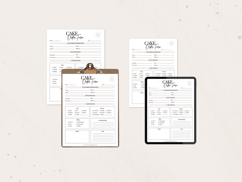 Cake Order Form Template | Bakery Business Forms | Editable Canva ...